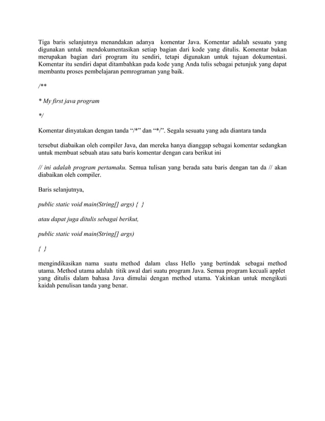 Pengenalan java | DOCX