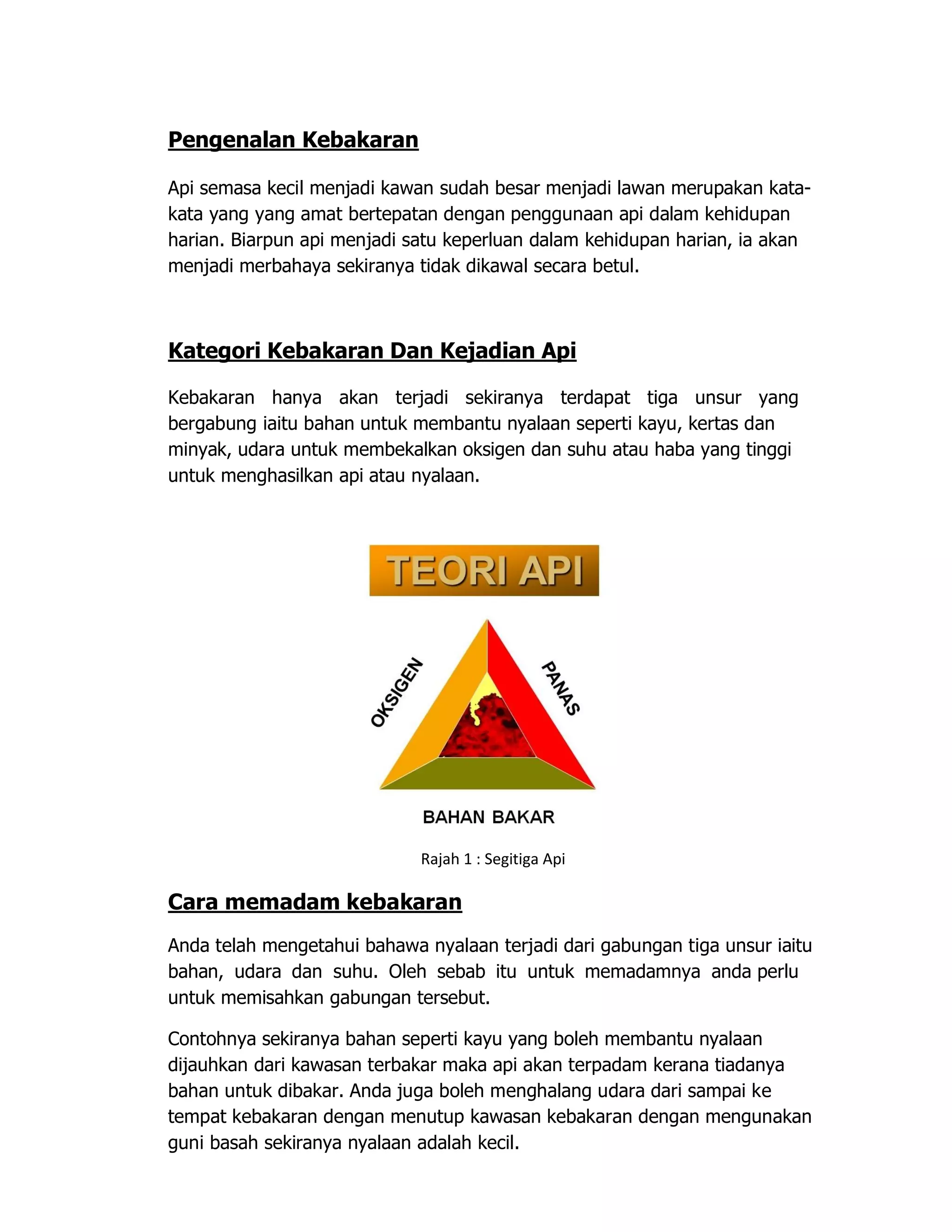 Pengenalan kebakaran dan tindakan (Asnan Alias) | PDF