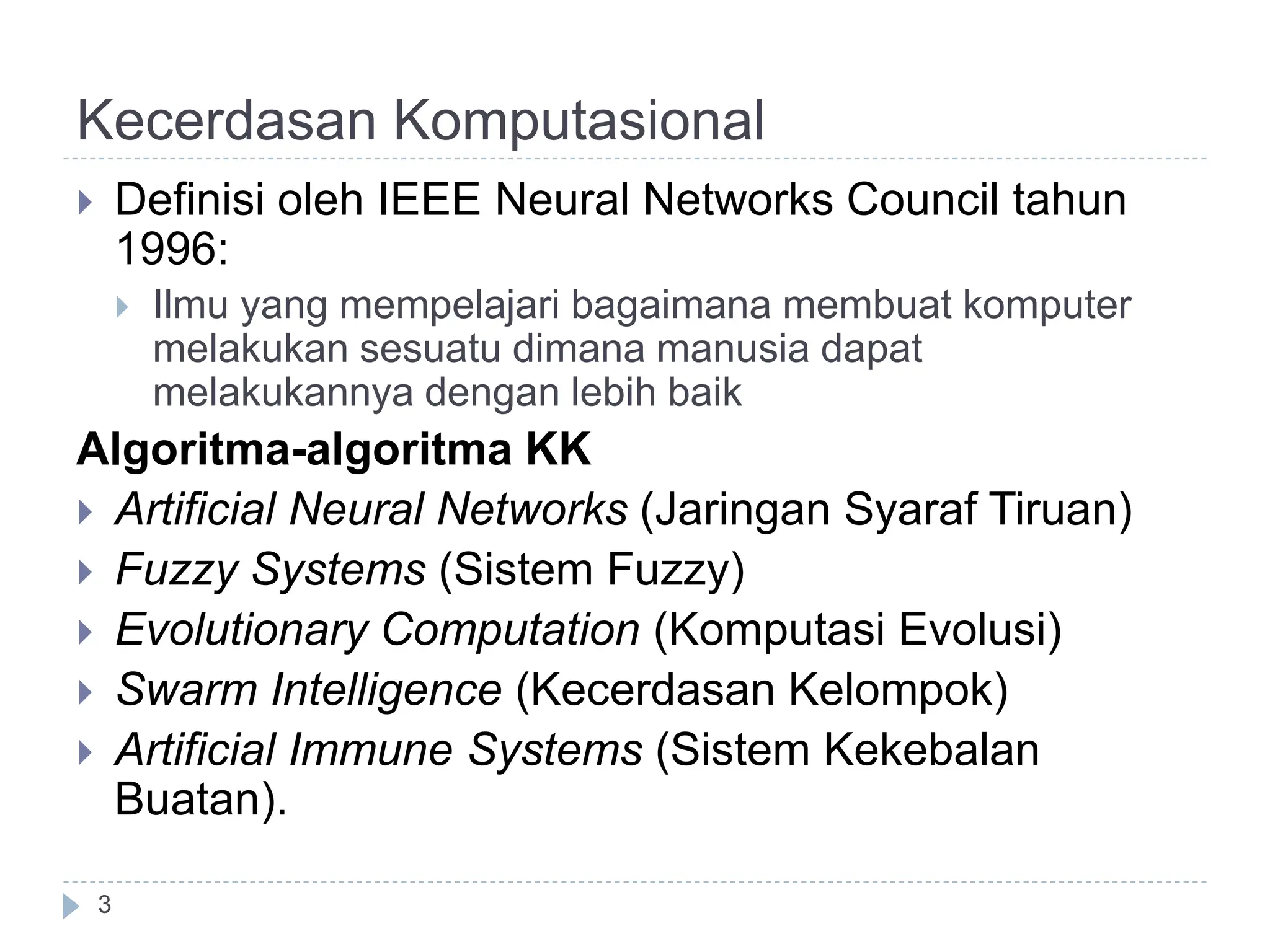 Materi pengenalan kecerdsan komputasional | PPT