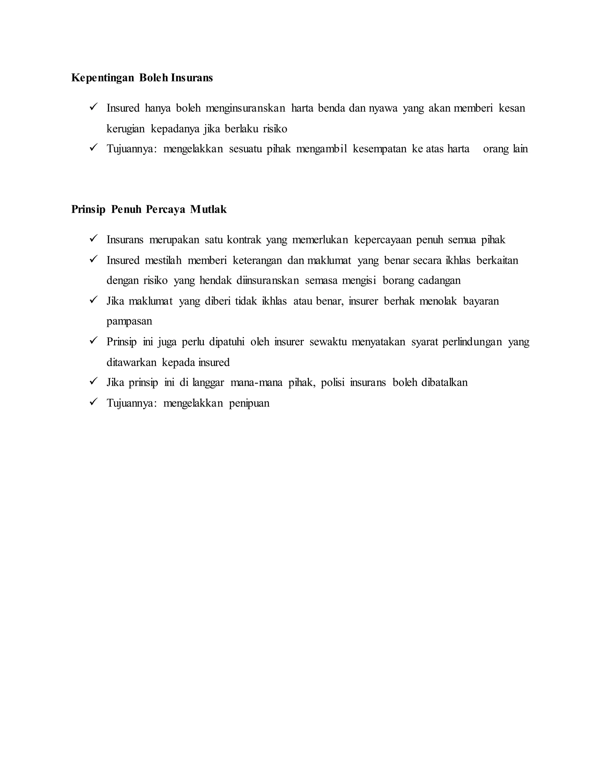 Pengenalan kepada insurans | DOCX