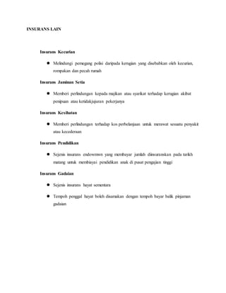 Pengenalan kepada insurans | DOCX