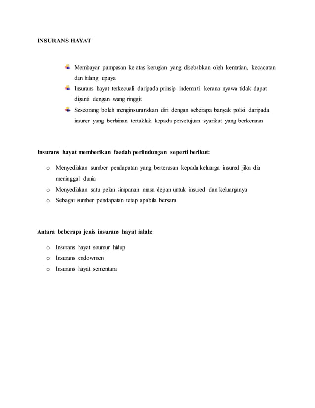 Pengenalan kepada insurans | DOCX