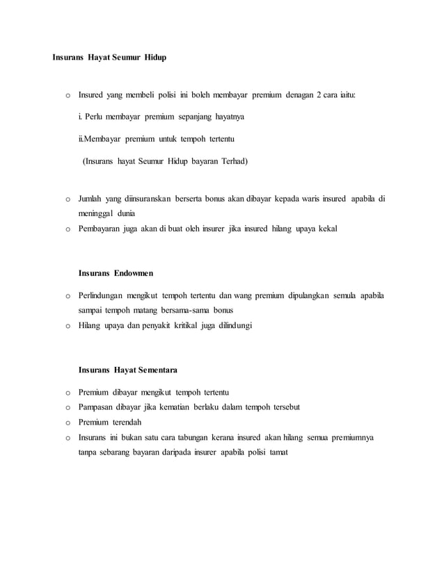 Pengenalan kepada insurans | DOCX