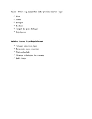Pengenalan kepada insurans | DOCX