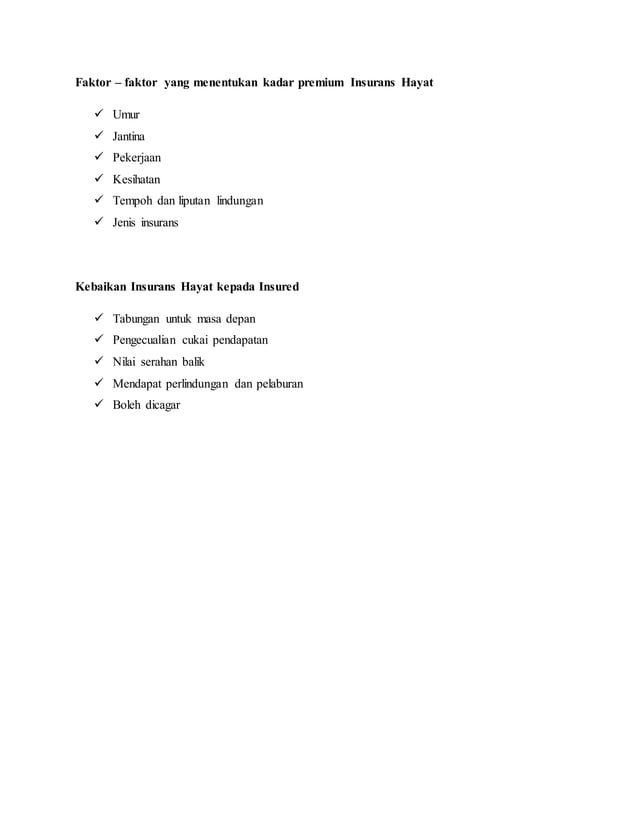 Pengenalan kepada insurans | DOCX