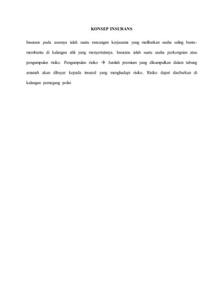 Pengenalan kepada insurans | DOCX