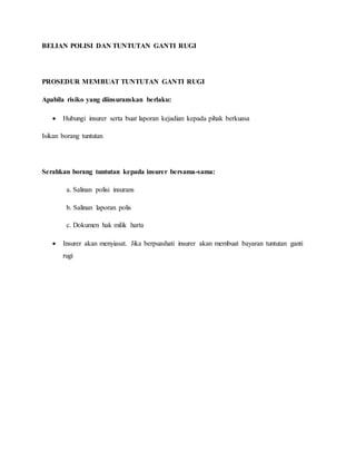 Pengenalan kepada insurans | DOCX