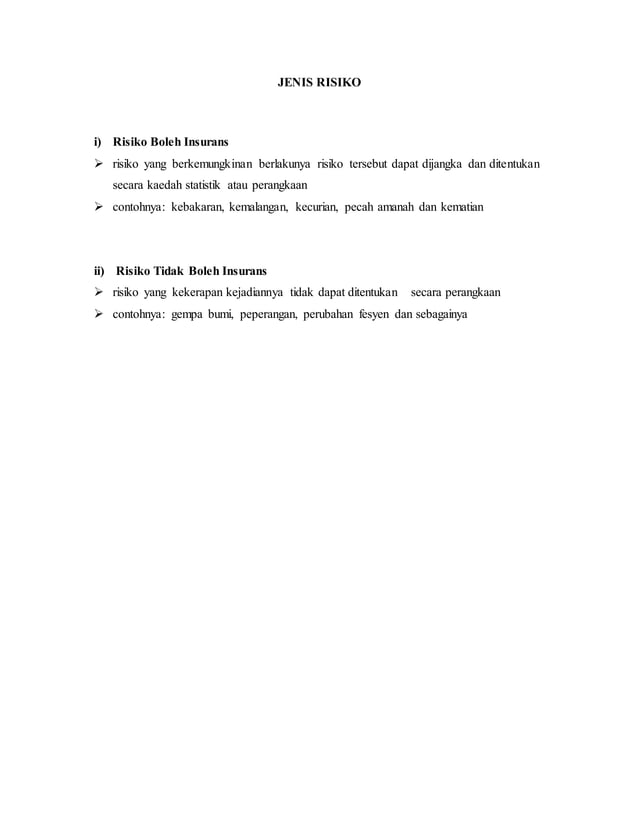 Pengenalan kepada insurans | DOCX