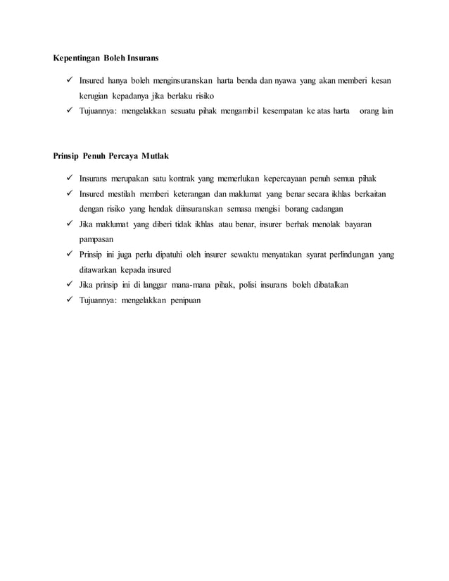 Pengenalan kepada insurans | DOCX