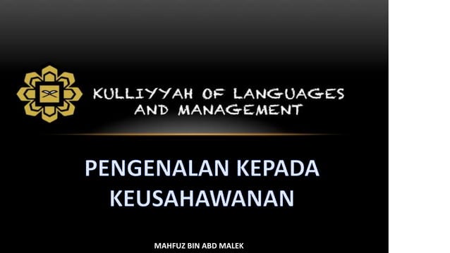 Pengenalan keusahawanan 1 | PPTX