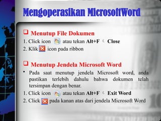 Informasi mengenai pengenalan dasar microsoft word | PPTX