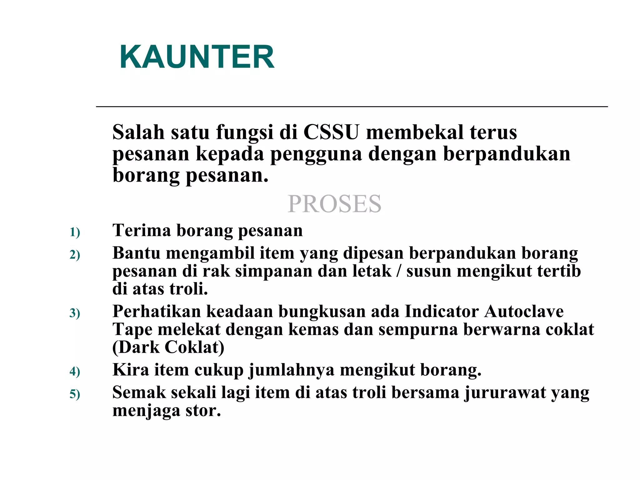 Pengenalan kpd cssu & prinsip2 pensterilan new | PPT