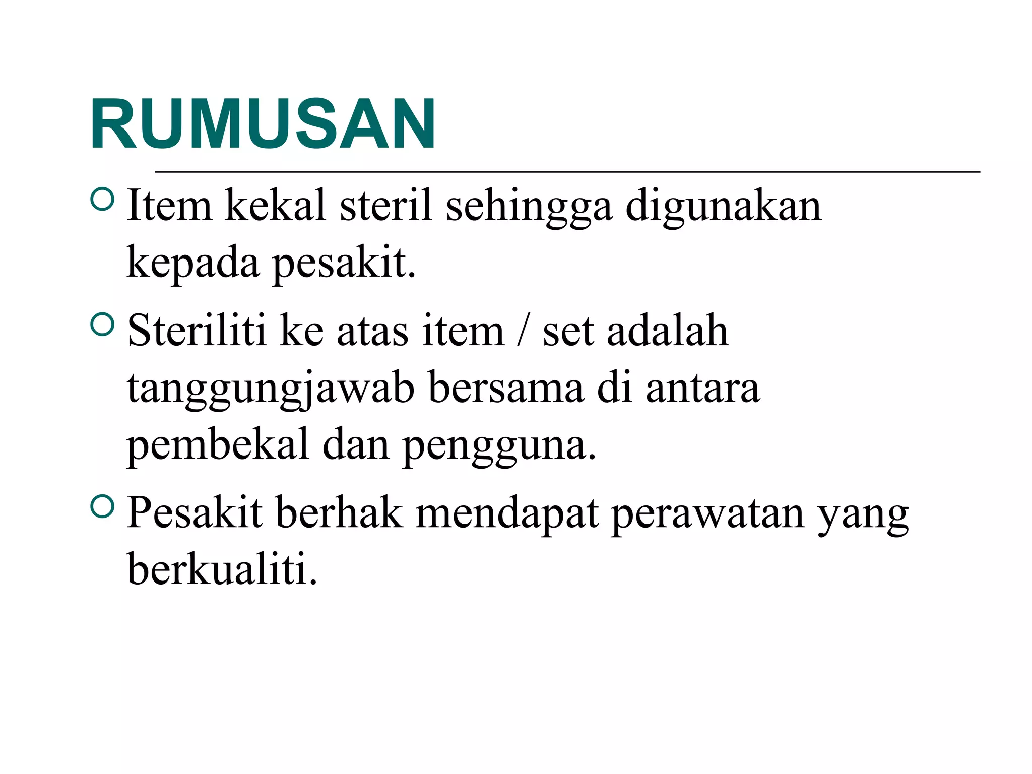 Pengenalan kpd cssu & prinsip2 pensterilan new | PPT