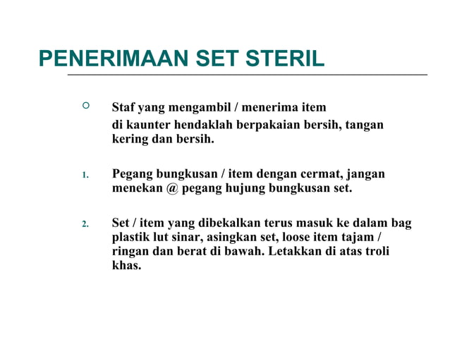 Pengenalan kpd cssu & prinsip2 pensterilan new | PPT