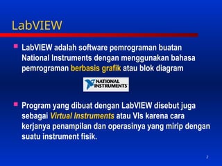 Pengenalan LabVIEW dan tata cara penggunaannya | PPT