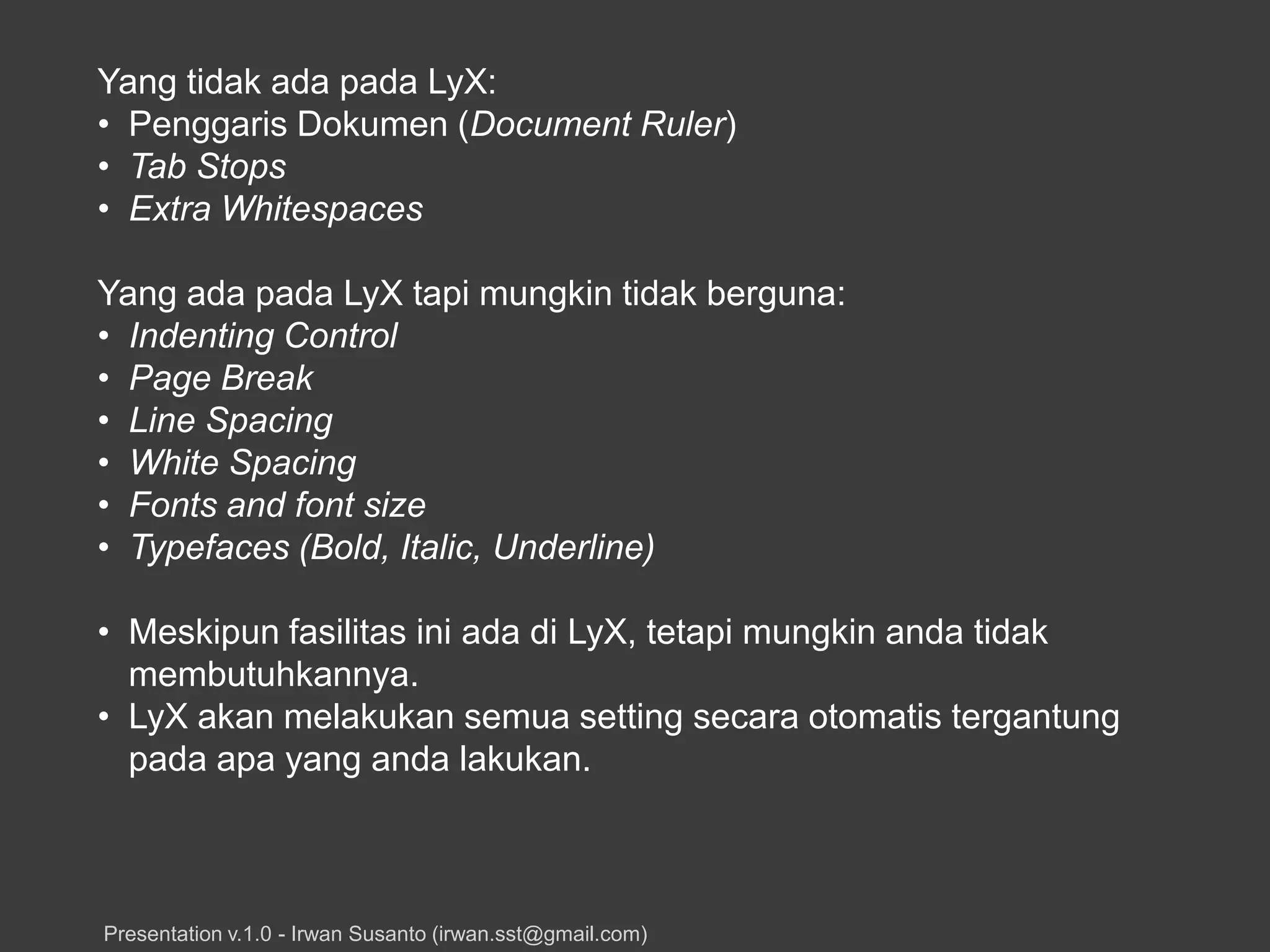 Pengenalan LyX (LyX Introduction) | PPTX