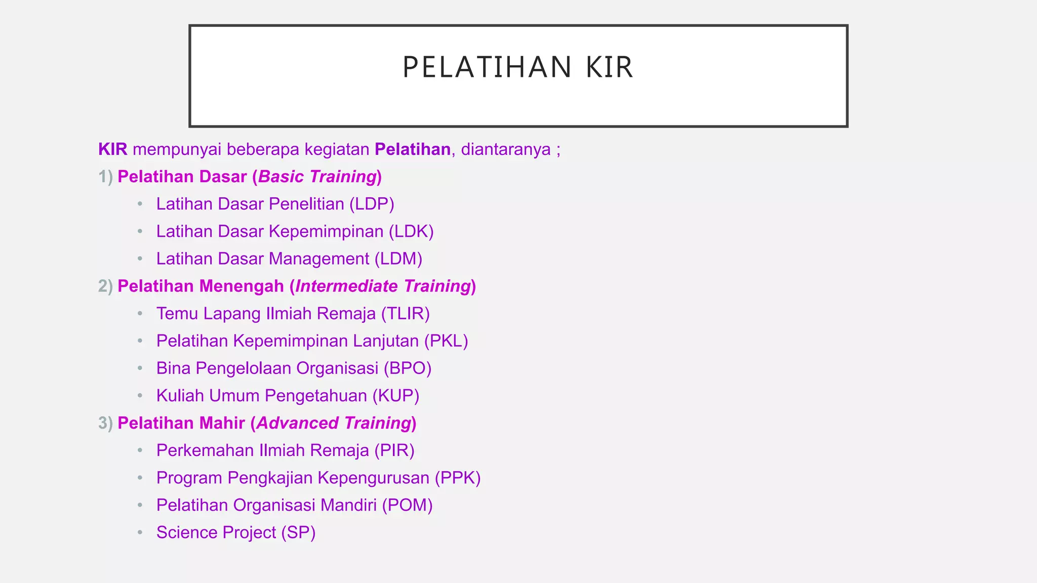 Pengenalan Management KIR Sekolah | PPTX