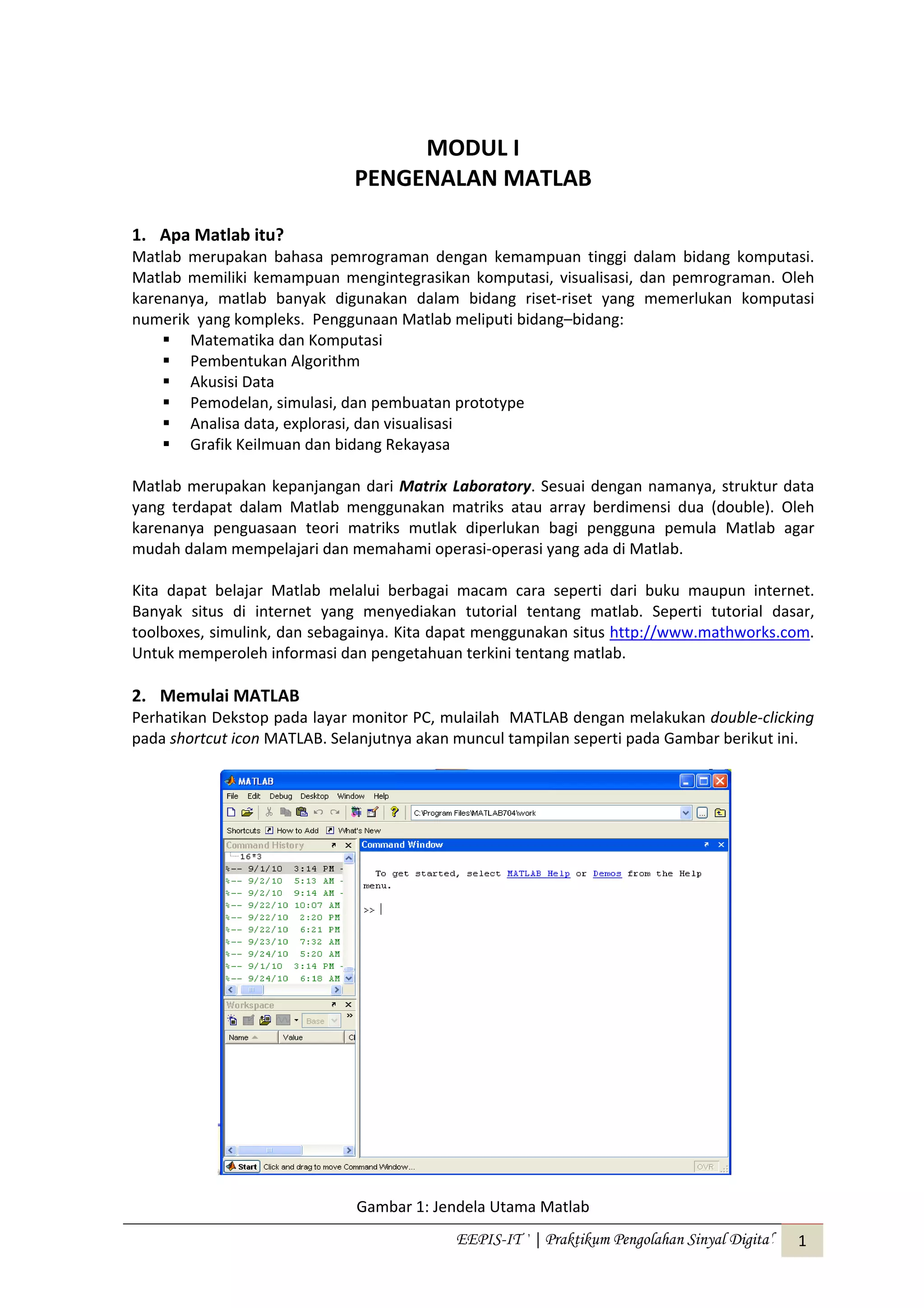 Pengenalan matlab | PDF