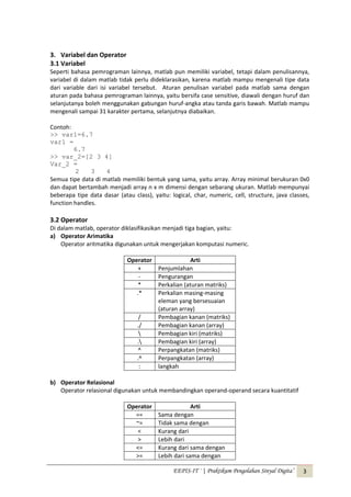 Pengenalan matlab | PDF