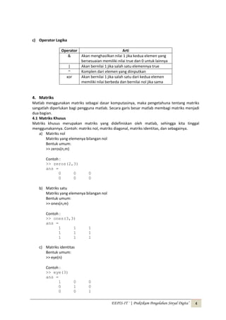 Pengenalan matlab | PDF