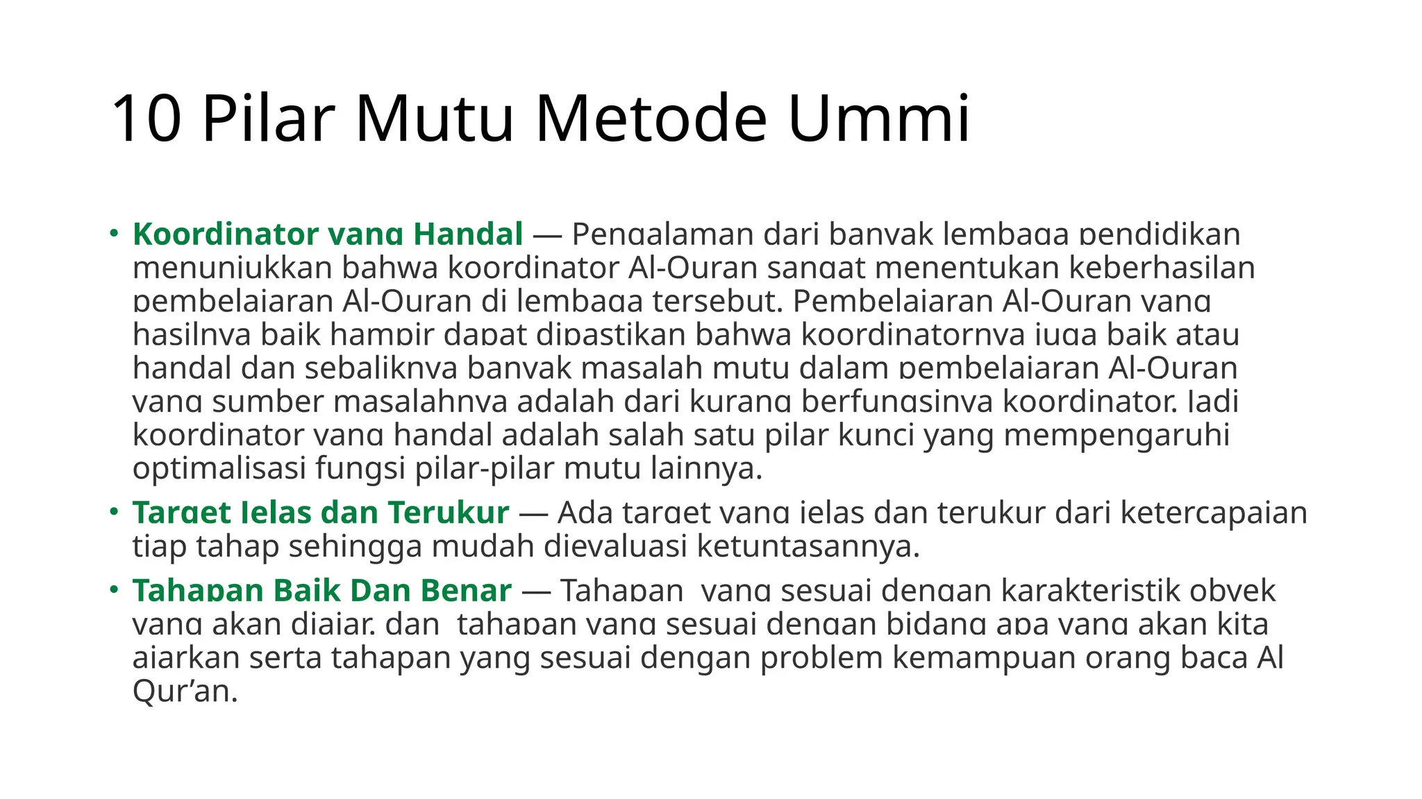 pengenalan metode ummi Bukan Sekedar Metode, melainkan sebuah sistem | PPTX