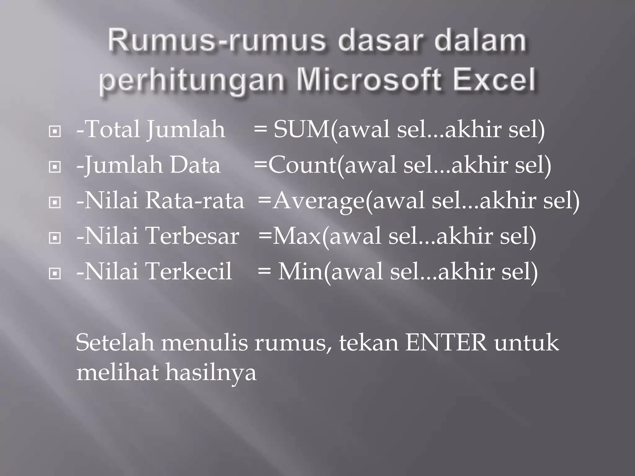 Pengenalan Microsoft Excel | PPTX
