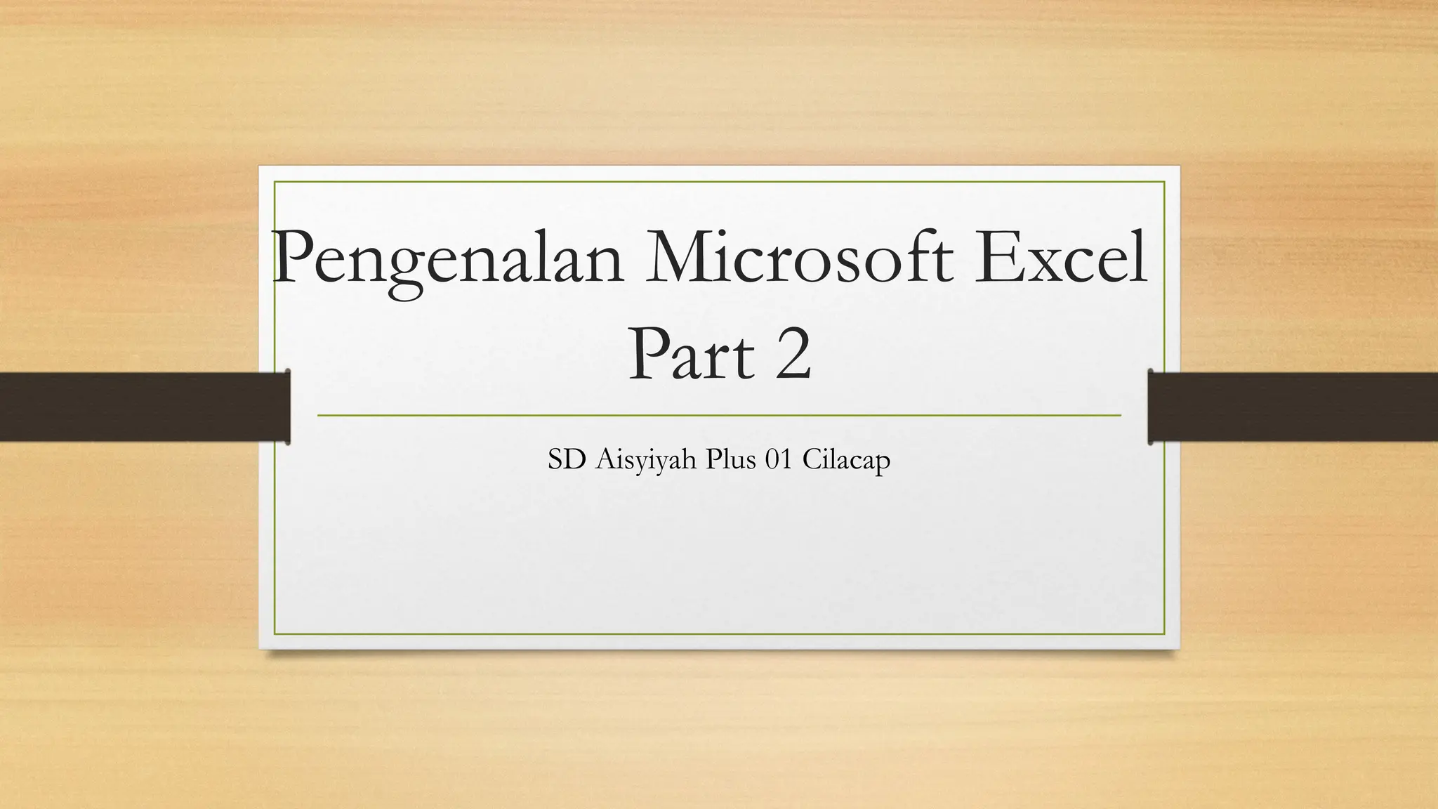 Pengenalan Microsoft Excel TIK kelas 6 VI | PPTX