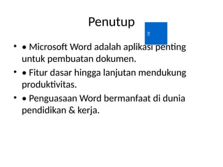 PengenalanMicrosoft_Word_Visual dalam bentuk power point | PPTX