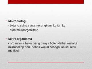 Pengenalan mikrobiologi asas | PPT