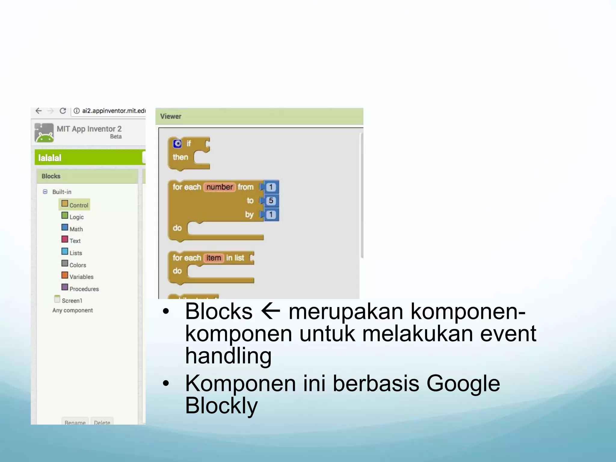 Pengenalan mit app inventor | PPTX