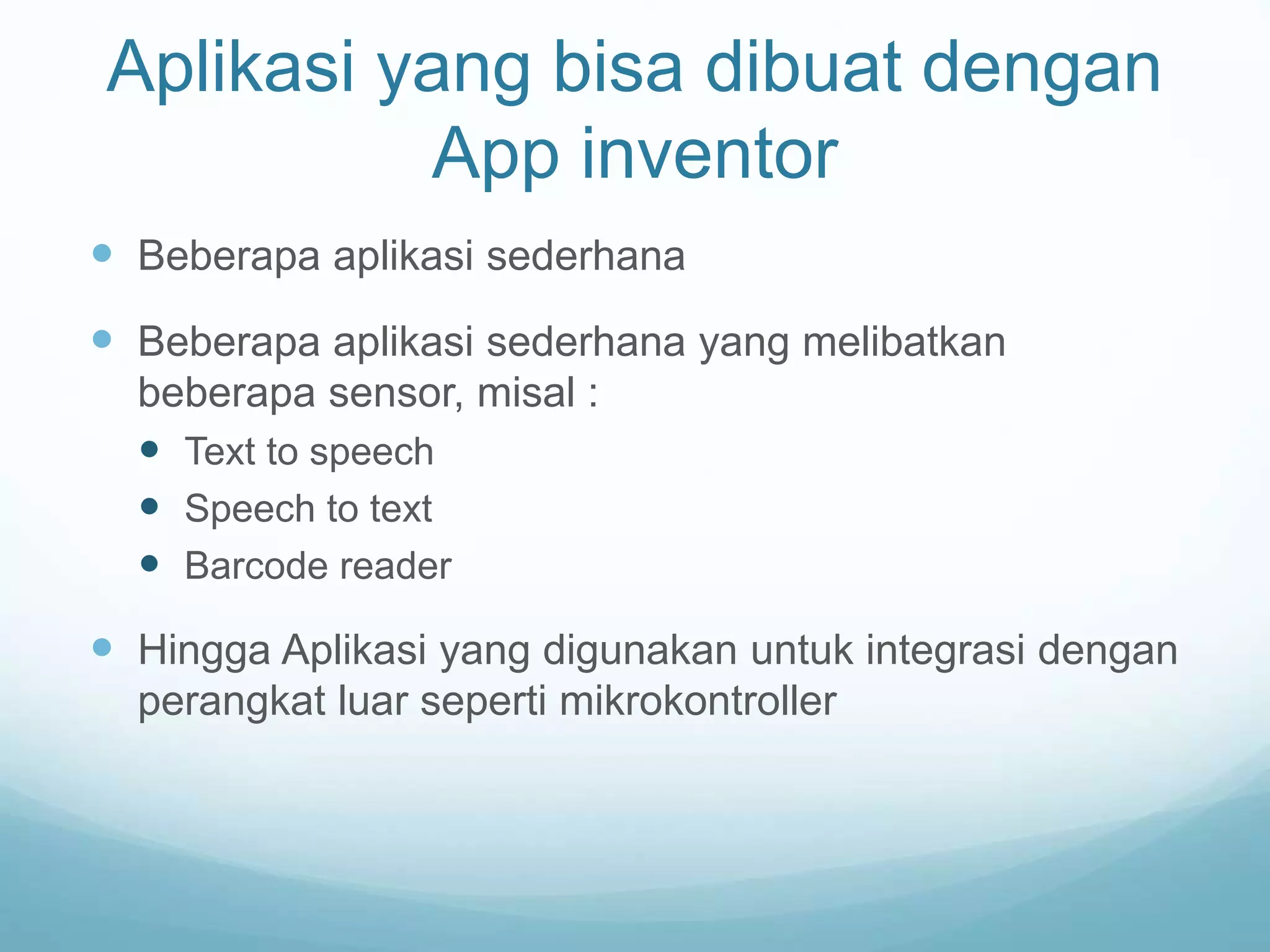 Pengenalan mit app inventor | PPTX