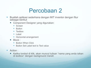 Pengenalan mit app inventor | PPTX