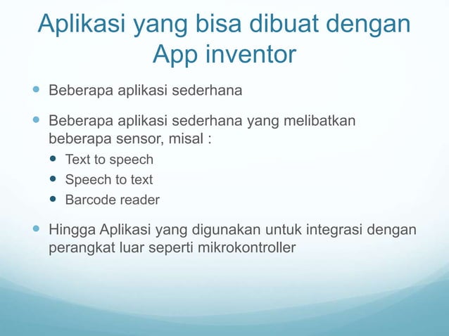 Pengenalan mit app inventor | PPTX