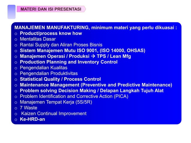 PENGENALAN MANUFACTURING MANAGEMENT (PPT) | PPT