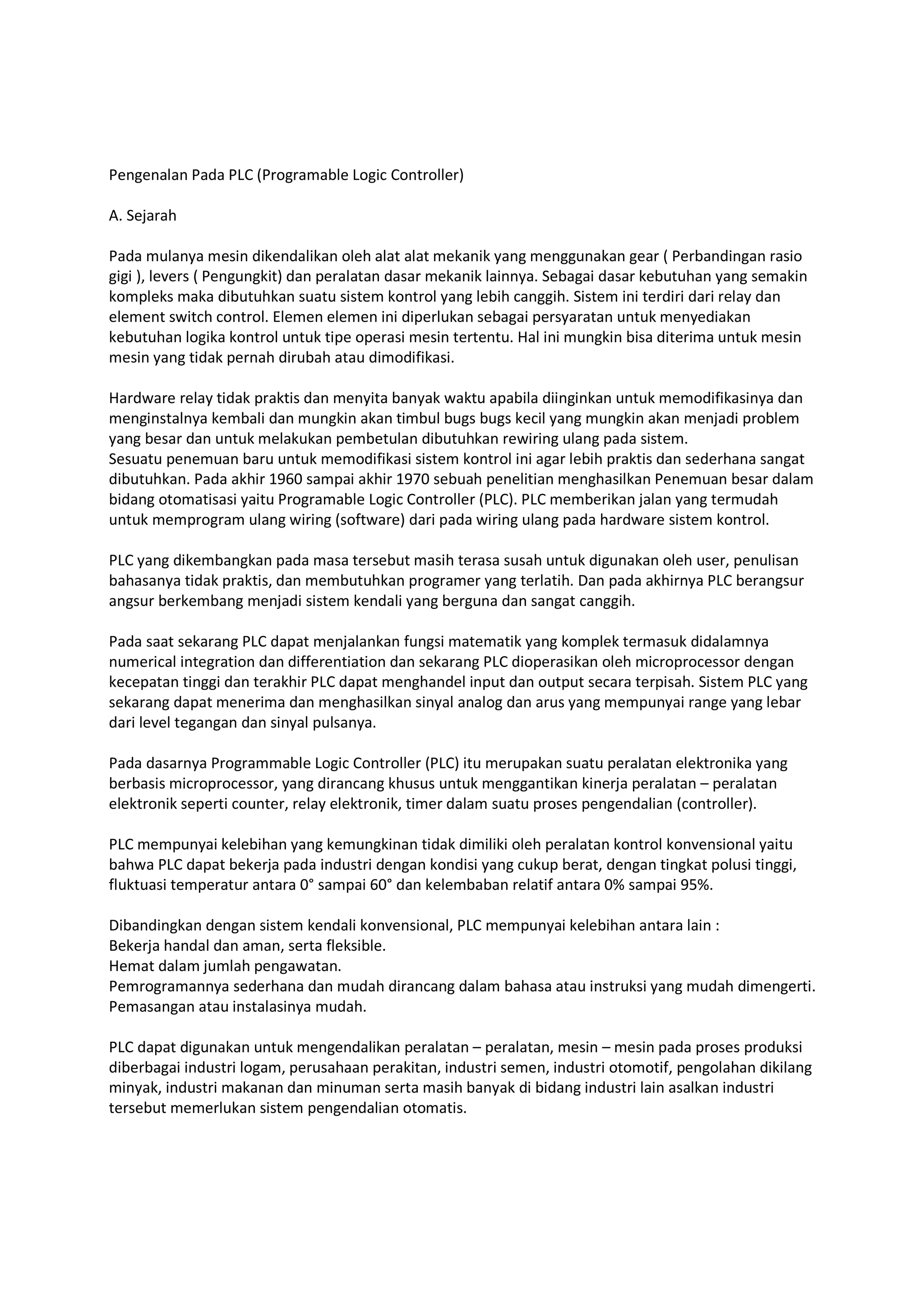 Pengenalan pada plc | PDF