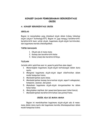 Pengenalan Pemrogaman Berorientasi Obyek | PDF