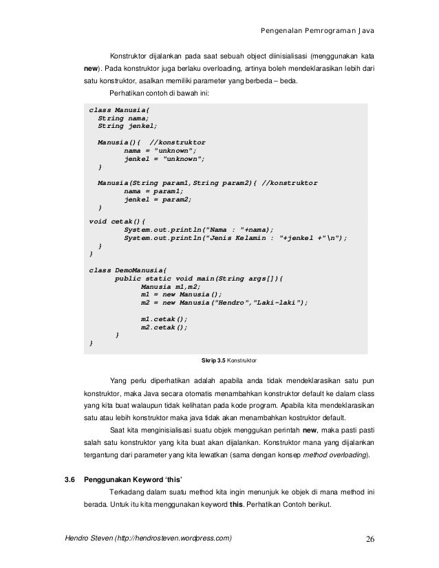 Pengenalan pemrograman java