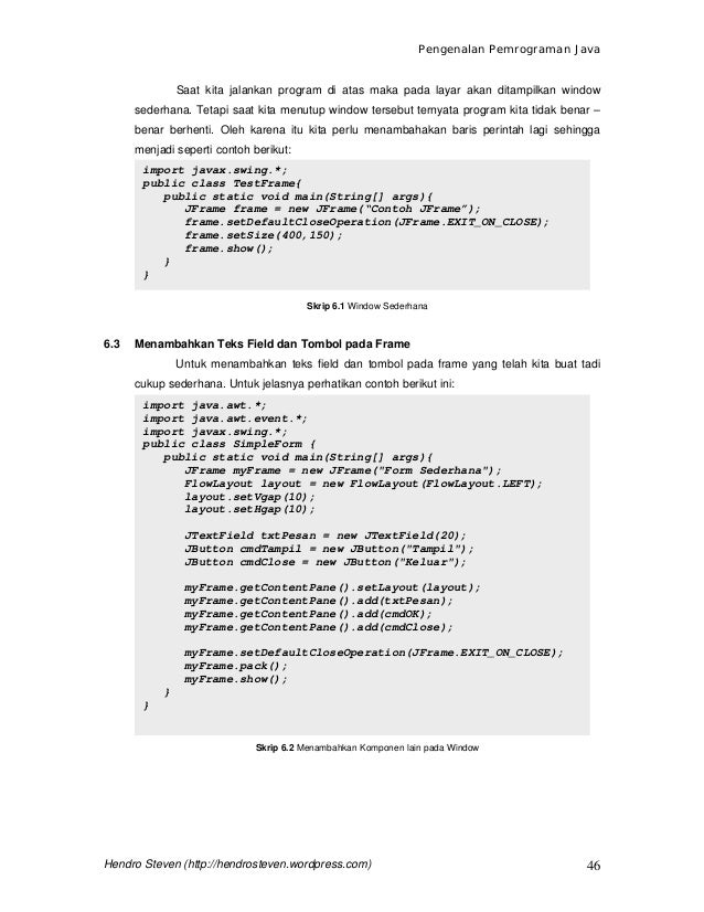 Pengenalan pemrograman java