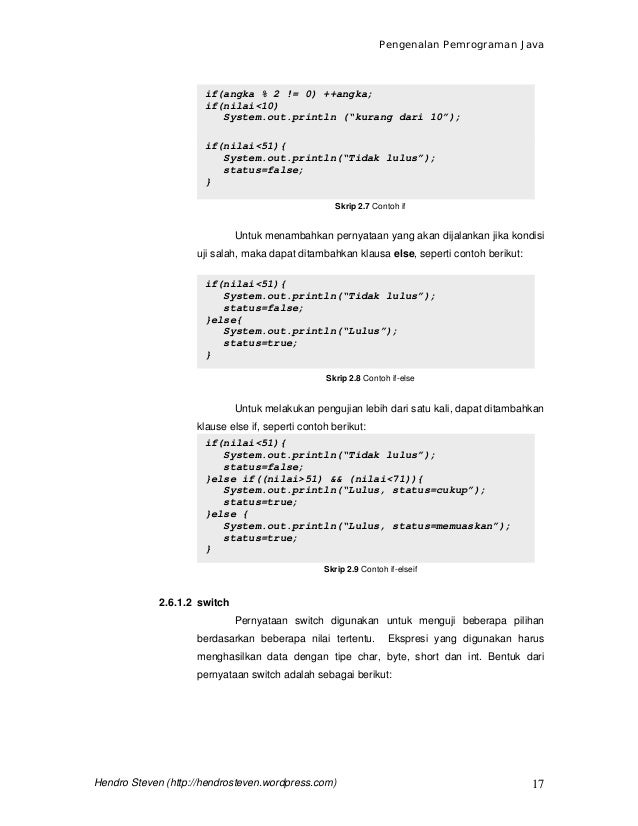 Pengenalan pemrograman java