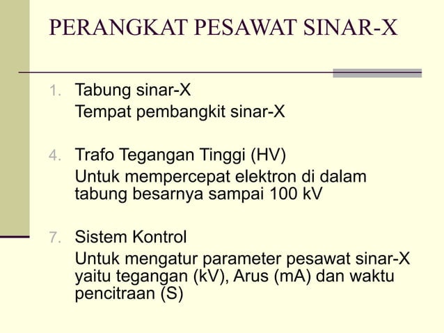 Pengenalan Pesawat Sinar X Diagnostik | PPT