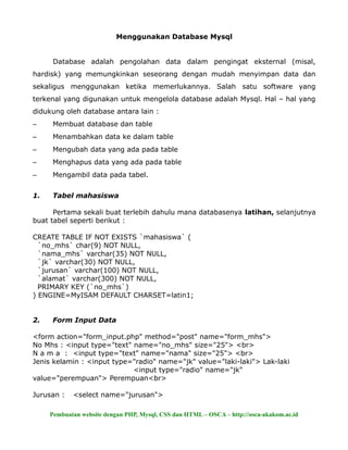 Belajar pemrograman PHP | PDF