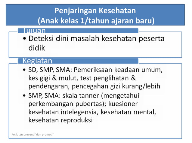 Pengenalan program kesehatan anak usia sekolah dan remaja kemenkes | PPT