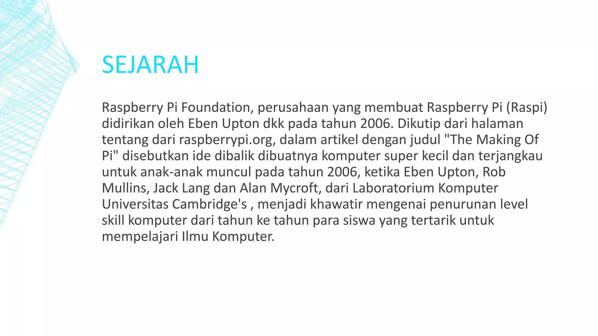 Pengenalan raspberry pi | PPTX