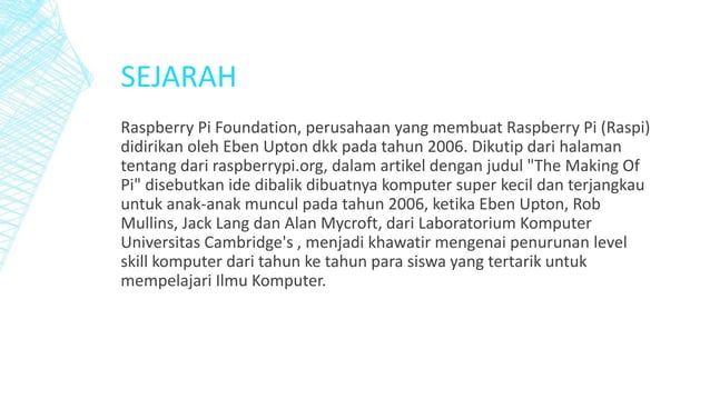 Pengenalan raspberry pi | PPTX