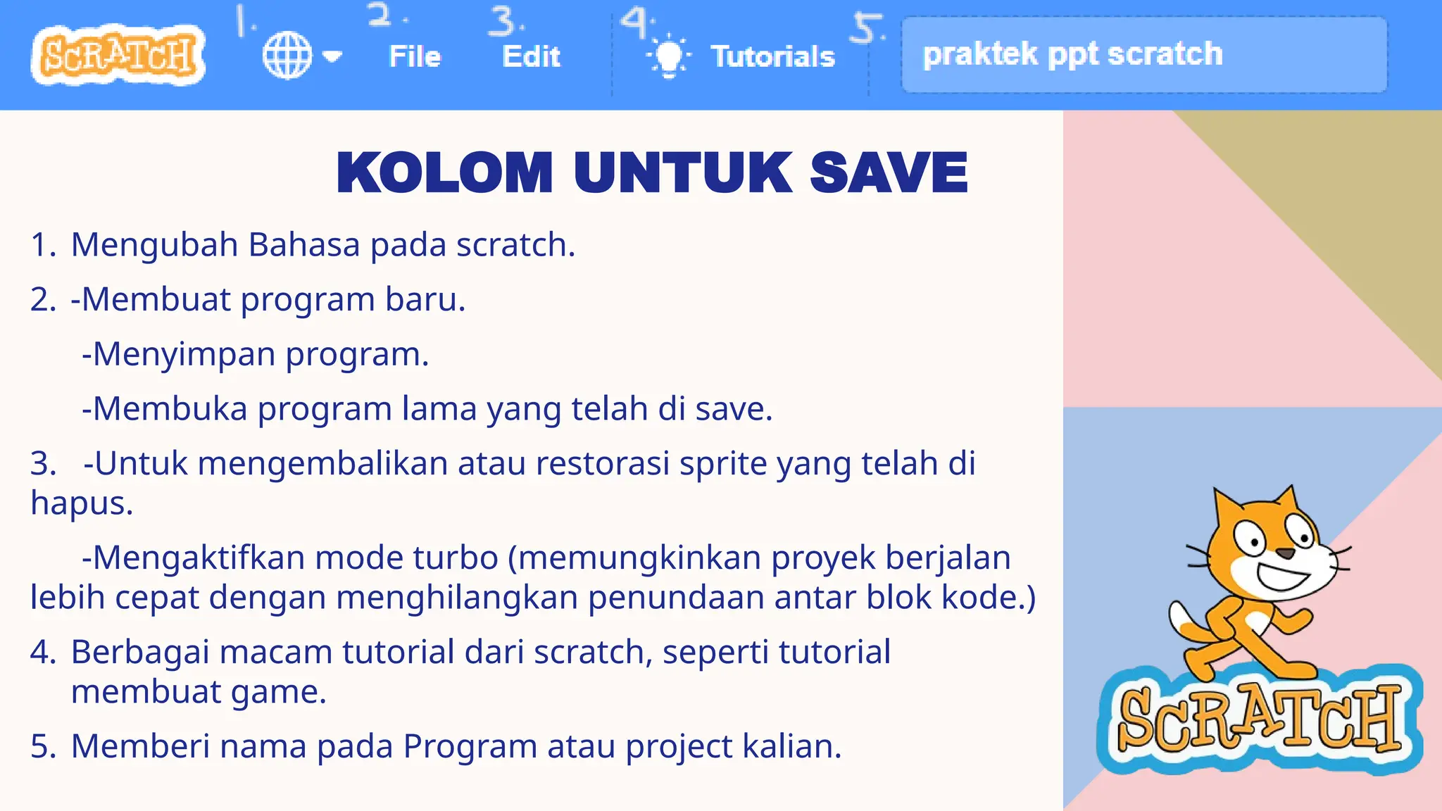 PENGENALAN SOFTWARE PEMROGRAMAN VISUAL SCRATCH | PPT