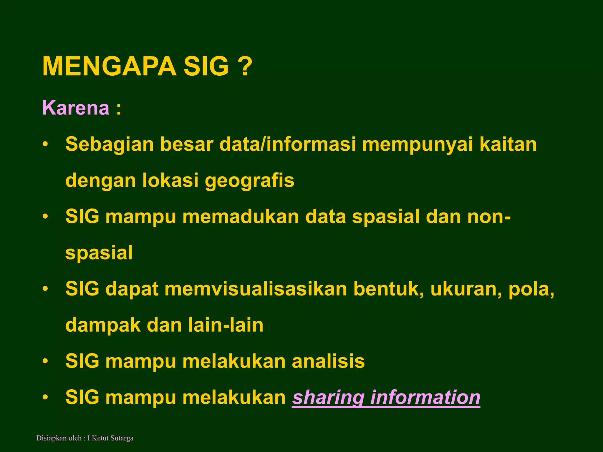 Pengenalan Sistem Informasi Geografi (SIG) | PPT