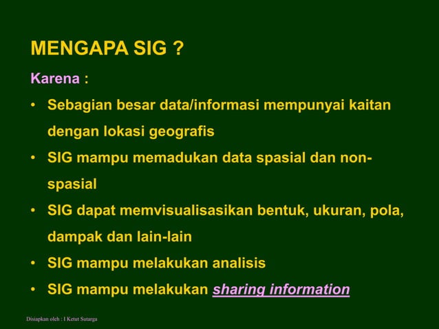 Pengenalan Sistem Informasi Geografi (SIG) | PPT