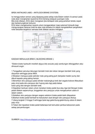 Pengenalan sistem brek | DOCX