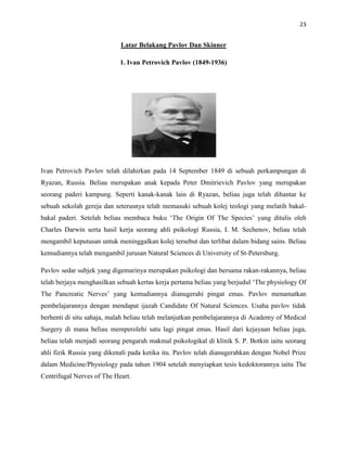 TEORI Skinner and pavlov | DOCX