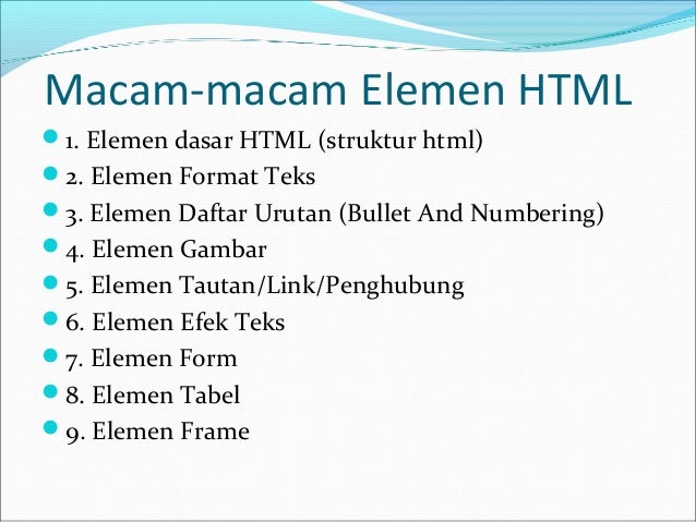 Pengenalan struktur elemen html